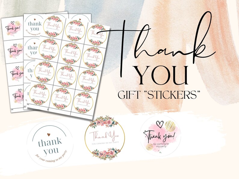 Thank You Gift Stickers | Stickers | Party Gifts | Thank You Notes ...