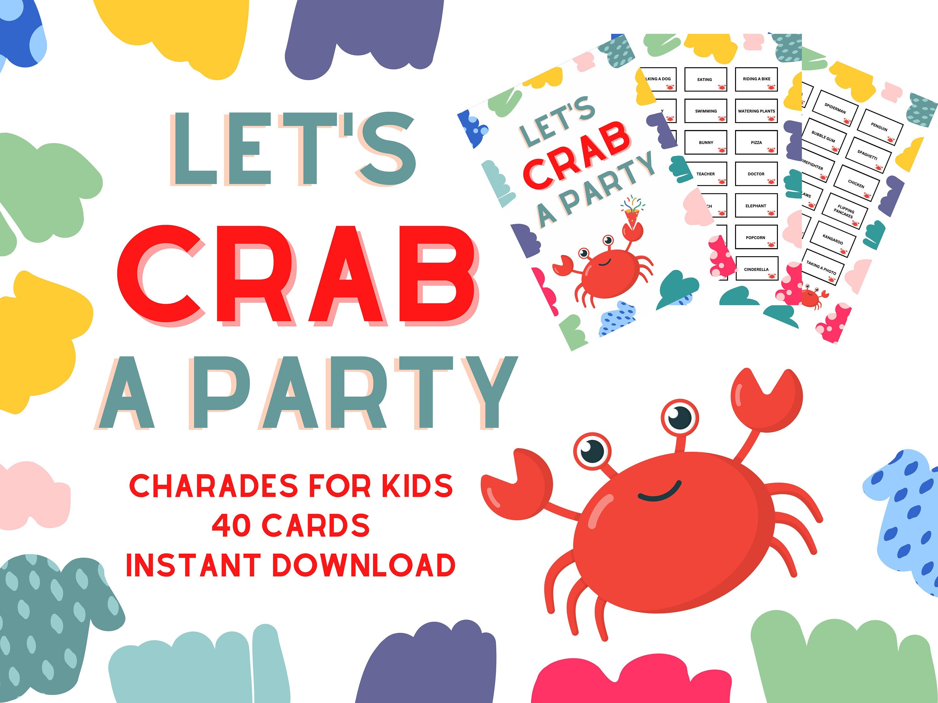 Charades for Kids | Kids Game | Party Game | Printable Cards | Digital ...