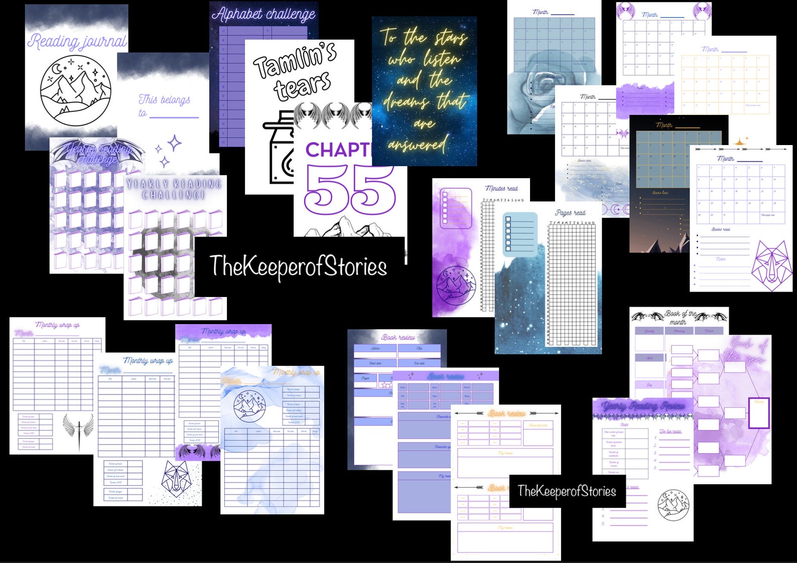 ACOTAR Themed Reading Journal PDF Digital Download - Etsy