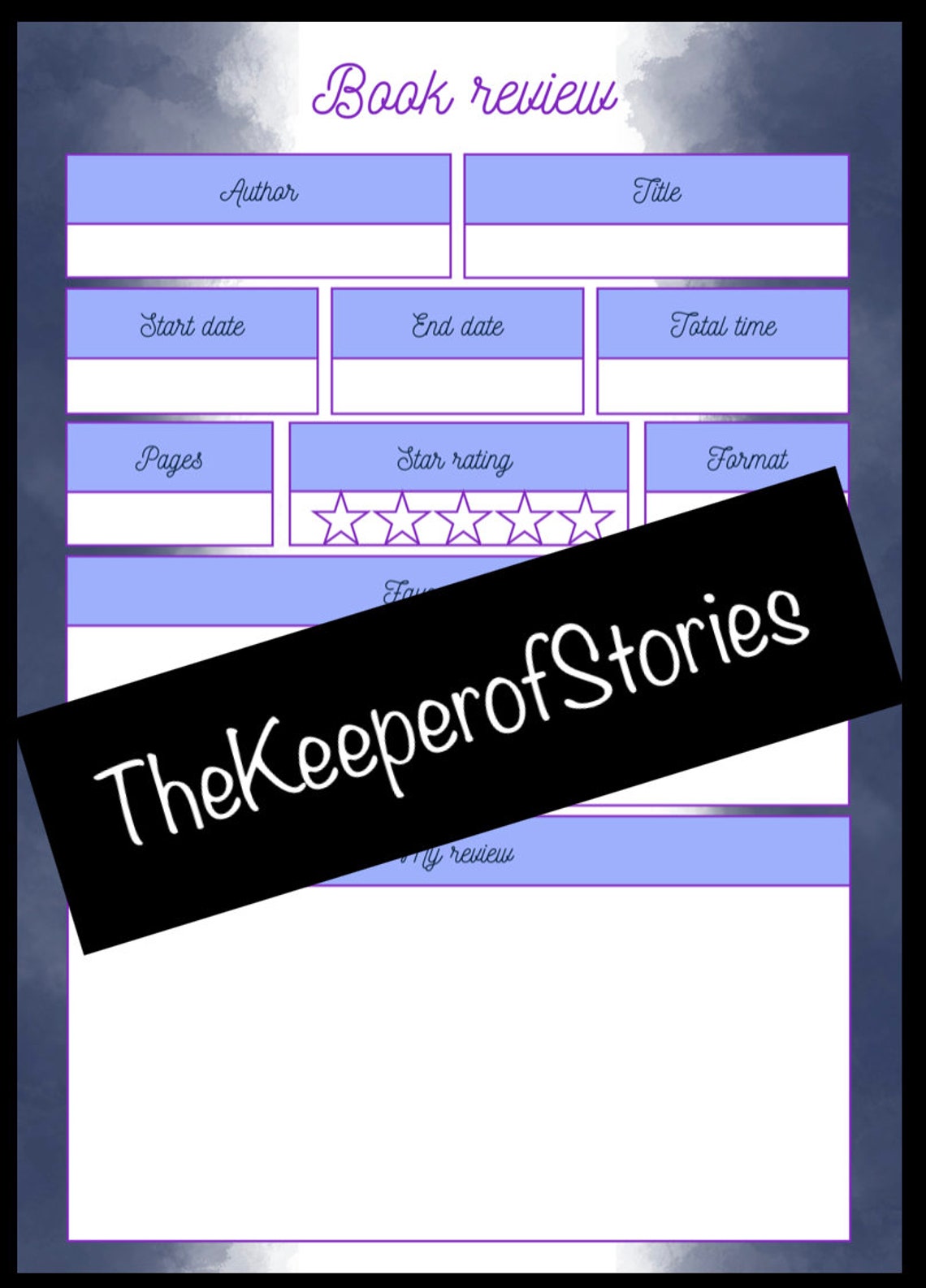 ACOTAR Themed Reading Journal PDF Digital Download - Etsy