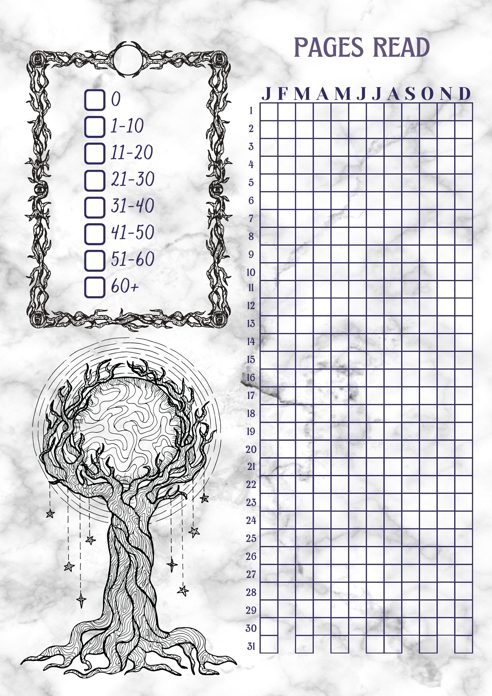 Gothic Reading Journal - PDF - Download - Printable - Book Tracker ...