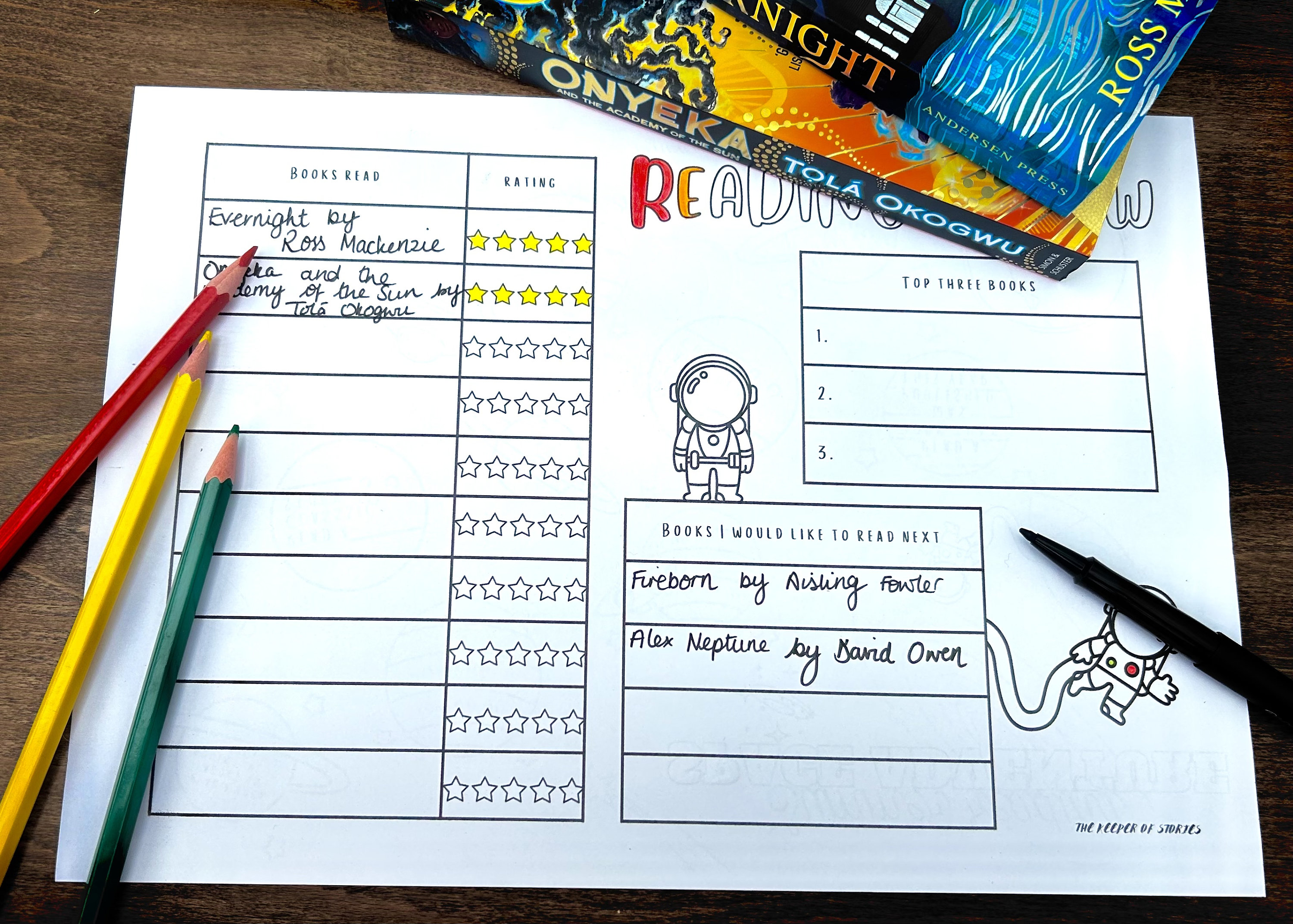 Childrens Space-themed Reading Colouring Challenge for - Etsy