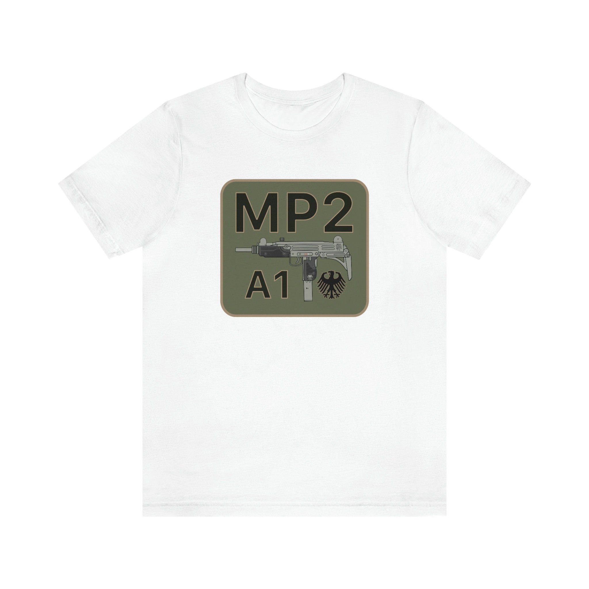Custom German MP2 A1 UZI 9mm SMG T Shirt Unisex Jersey Short Sleeve Tee ...