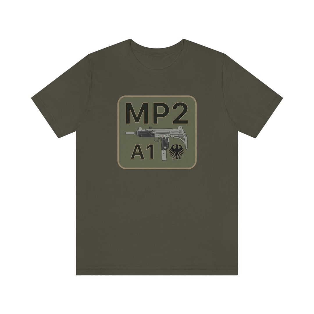 Custom German MP2 A1 UZI 9mm SMG T Shirt - Unisex Jersey Short Sleeve ...