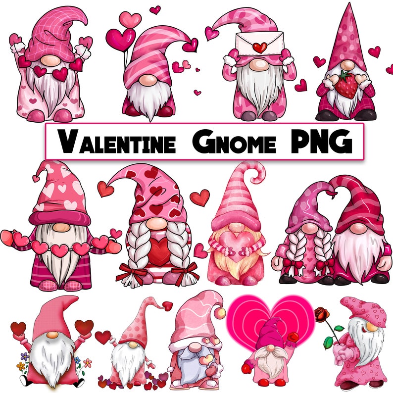 Valentine Gnomes SVG Bundle Valentine Gnomes Layered SVG - Etsy