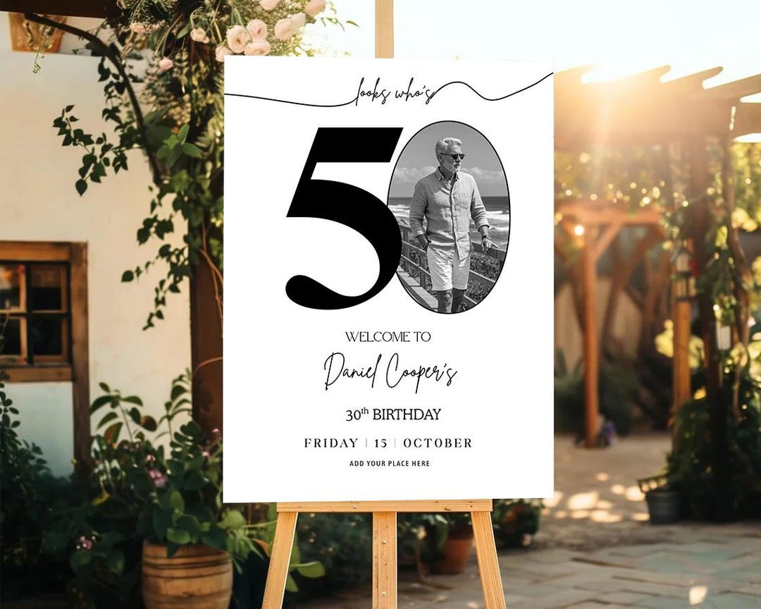 50th Birthday Photo Collage – Editable Party Sign (digital Download ...