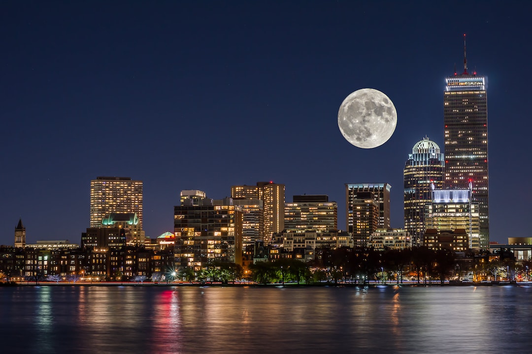 Boston Skyline During Supermoon Nightscape USA | Travel Photography ...