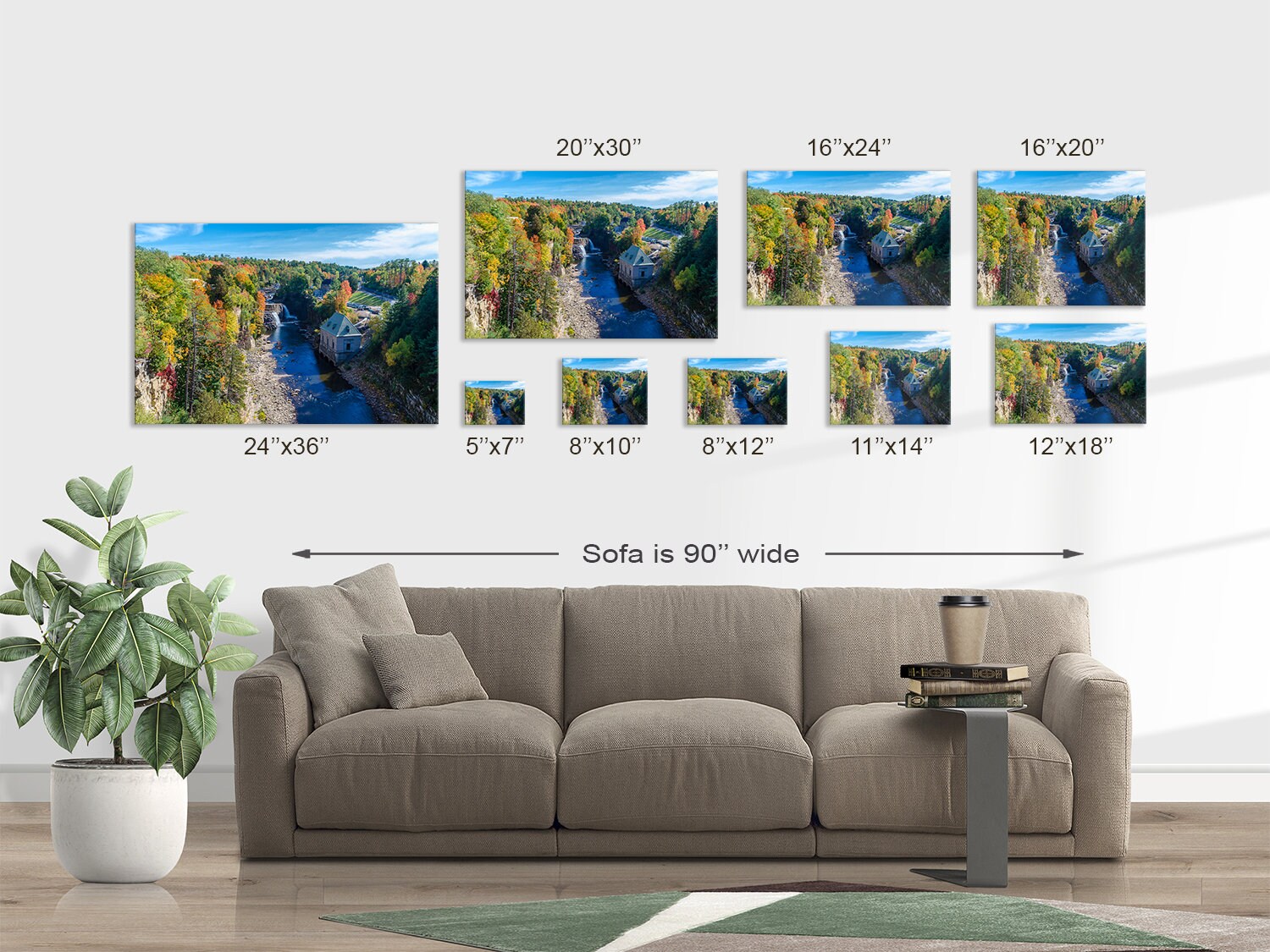 Ausable Chasm Fall,new York, USA | Travel | Canyon Wall Art | NY ...