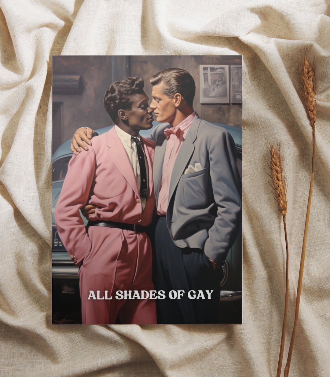 All Shades of Gay Poster Print, Retro Illustration, LGBTQ, 1950's Men ...