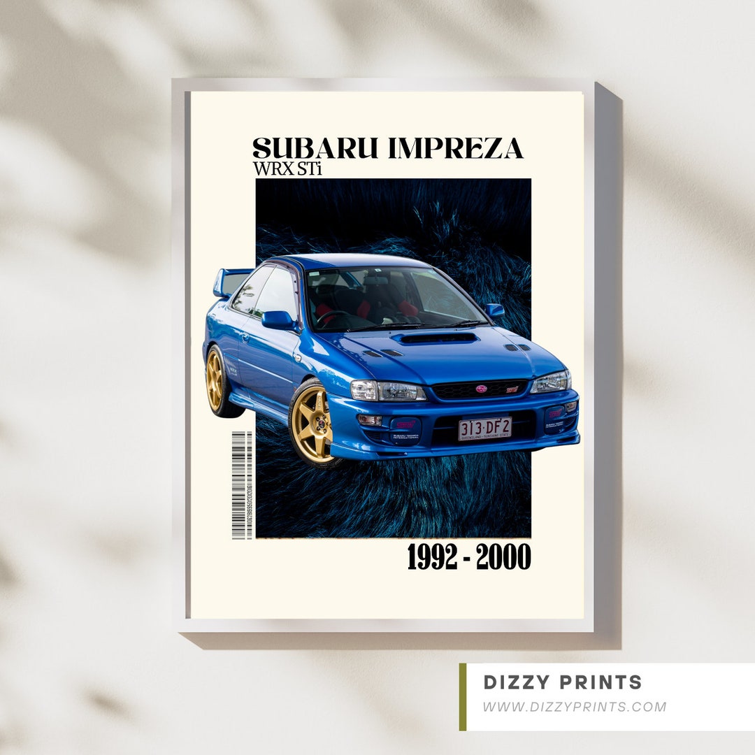 Subaru Impreza WRX Sti Vintage Retro Poster Print Car Automotive ...