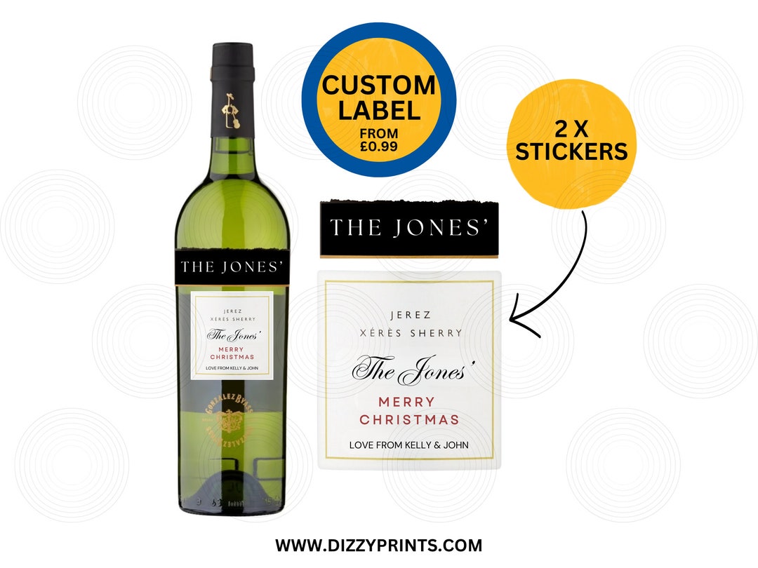 Christmas Fino Sherry Custom Personalised Bottle Label - Etsy