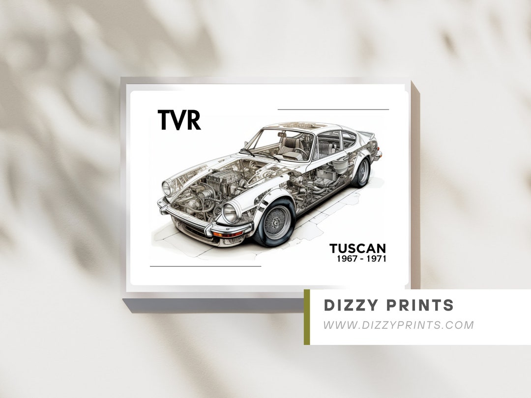 TVR Tuscan Line Drawing Poster Print Disection Diagram - Etsy