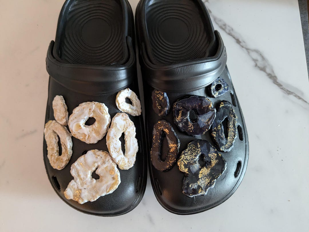 Geode Croc Charms faux Stone Set, Crystal Shoe Charms,croc Crystal ...