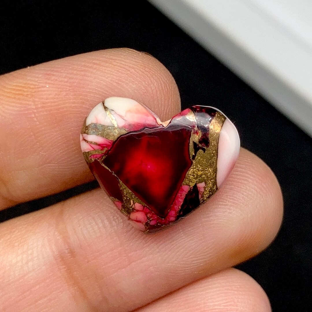 Red Rose Dahlia Mohave Turquoise Cabochon, High Quality 15x17x4mm ...