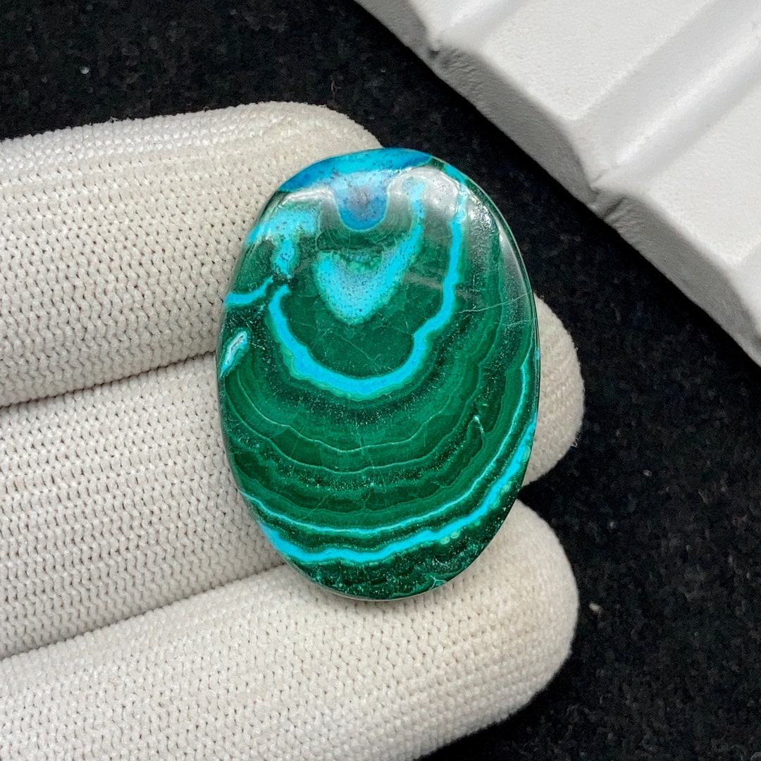 Rare Quality Azurite With Malachite Oval Shape Cabochon ,hand Polished ...