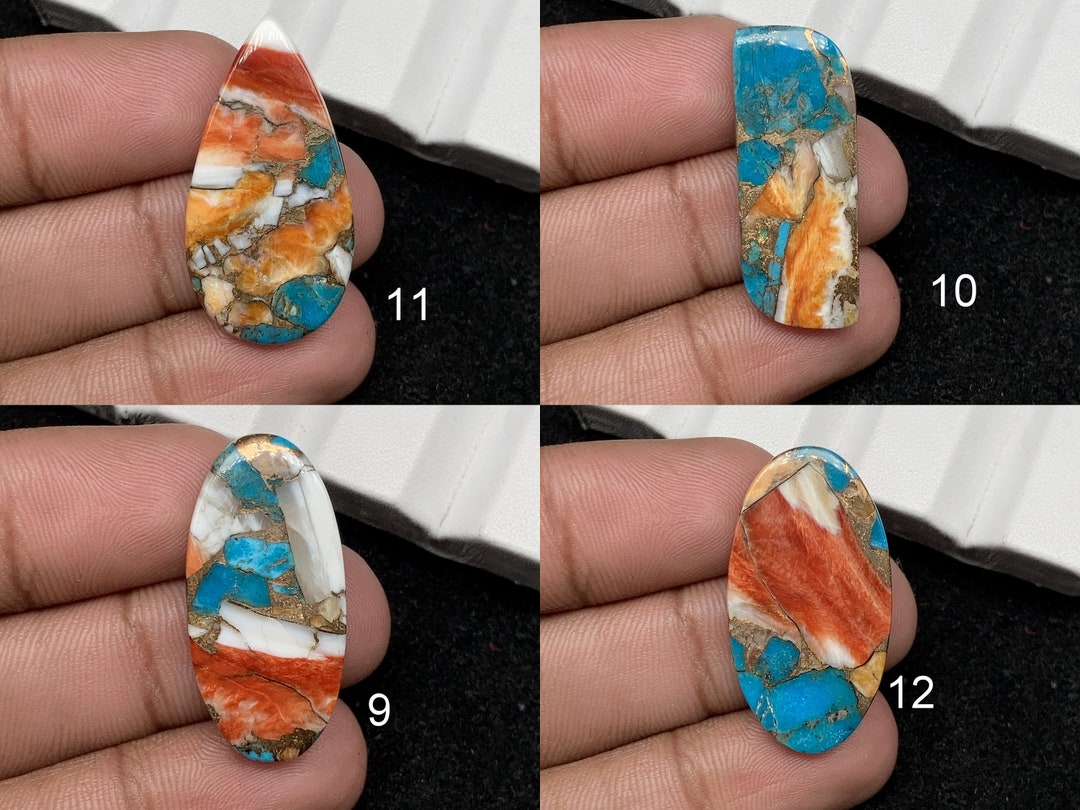 Spiny Oyster Turquoise Cabochons, Natural Semi Precious Gemstone for ...