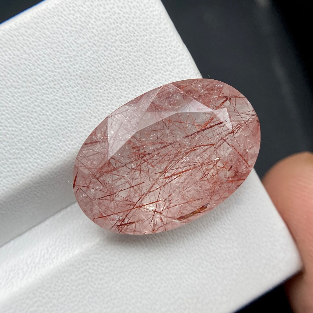 Rare Copper Rutile Needles in Quartz Cut Gemstone Oval Shape - Etsy