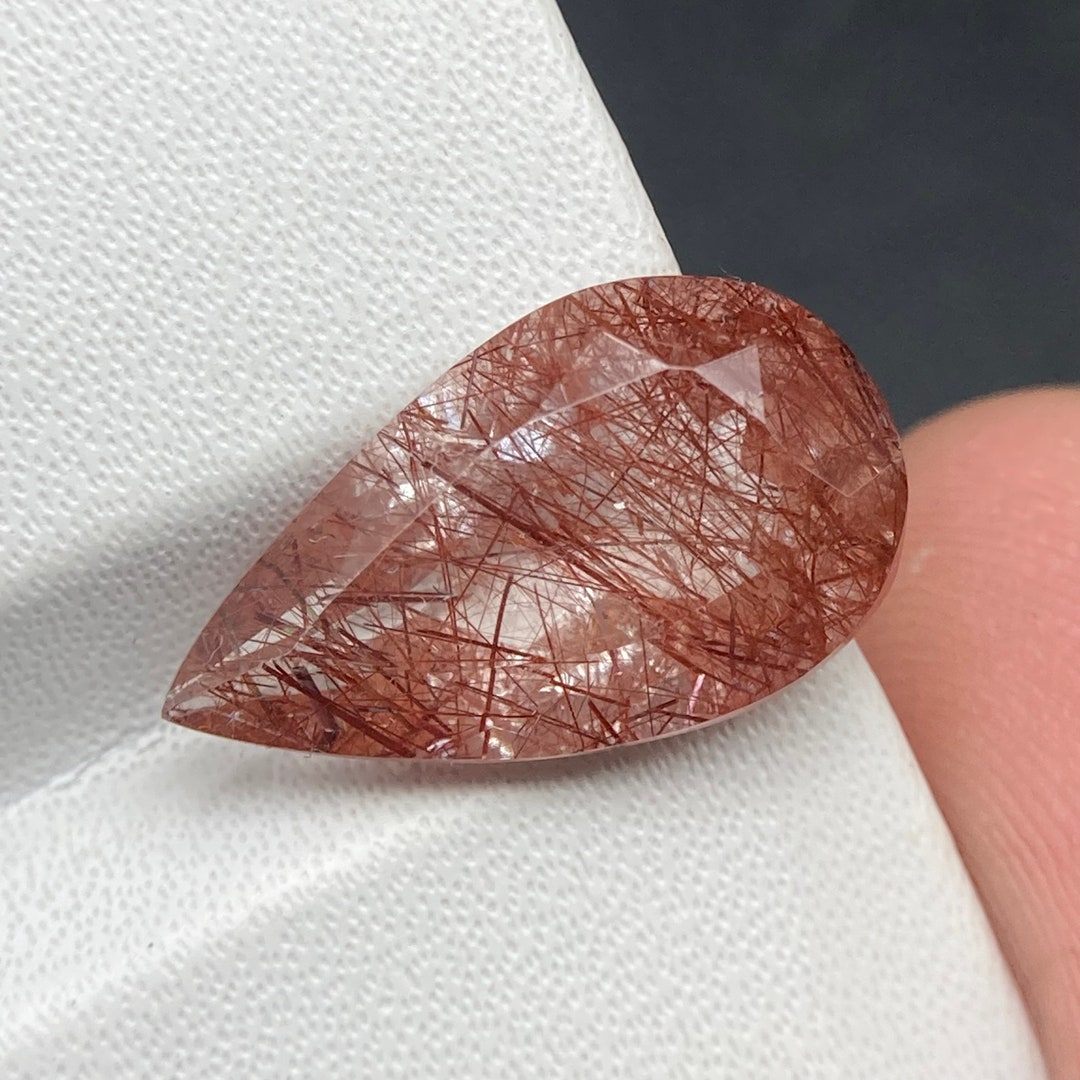 Rare Copper Rutile Needles in Quartz Cut Gemstone Pear Shape - Etsy