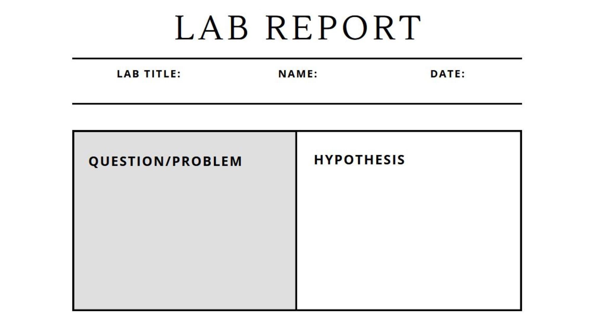 Lab Report Template Outline Student Write up Science Class - Etsy