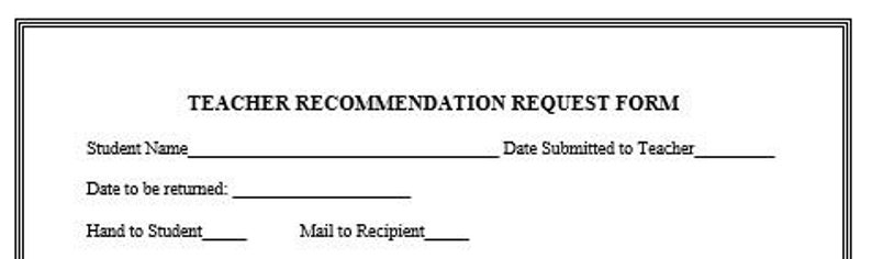 Teacher/student Letter of Recommendation Request Form - Etsy