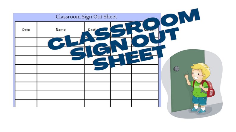 Classroom Sign Out Sheet (Download Now) - Etsy
