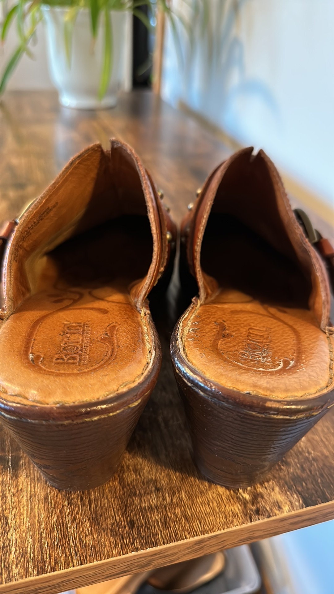 Born Clogs Brown Leather With Buckle and Metal Studs Size 9 Vintage Y2K ...