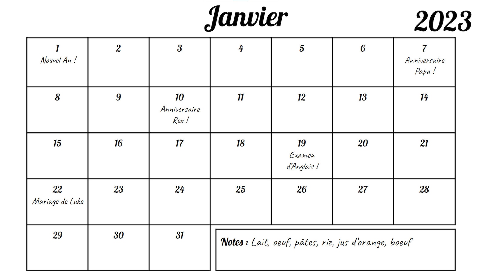 CALENDRIER 2023 UTILES Et IMPRIMABLES - Etsy Canada