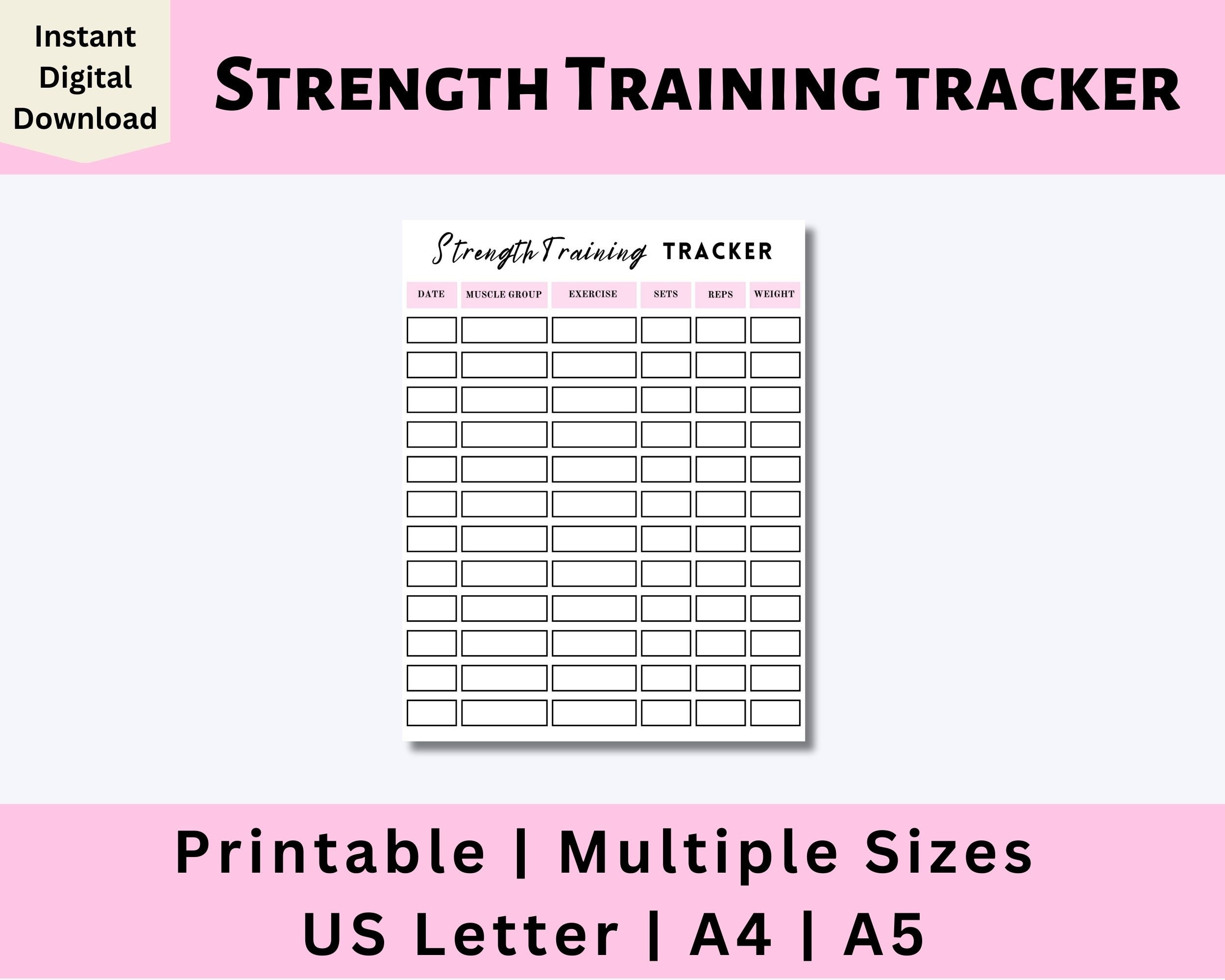Strength Training Tracker, Strength Tracker, Workout Tracker, Weight ...