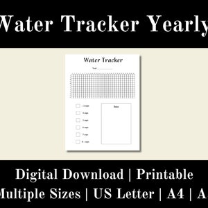 Water Tracker Printable Blank, Hydration Tracker, Habit Tracker, Water ...