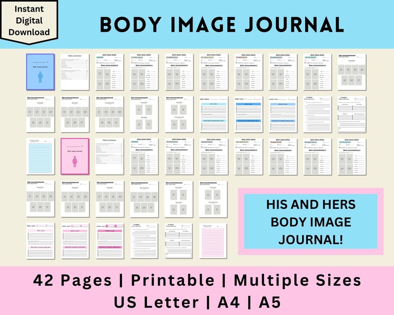 2024 Body Image Journal, Men's and Women's, Body Measurement Tracker ...