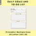 Daily Goal Sheet, Daily Goals Printable, Goal Planning, Goal Setting ...