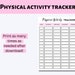 Physical Activity Tracker Printable, Physical Activity Log, Fitness Log ...