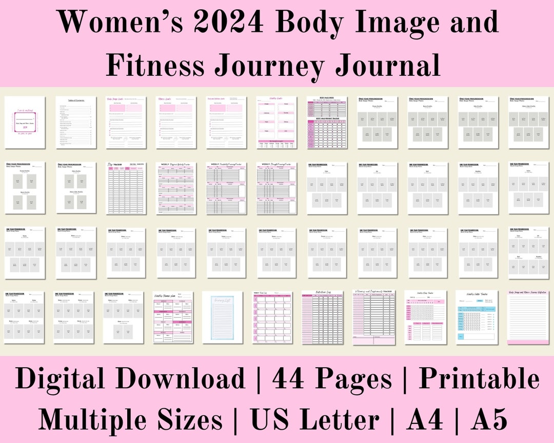 2024 Body Image and Fitness Journal, Food and Fitness Journal, Body ...