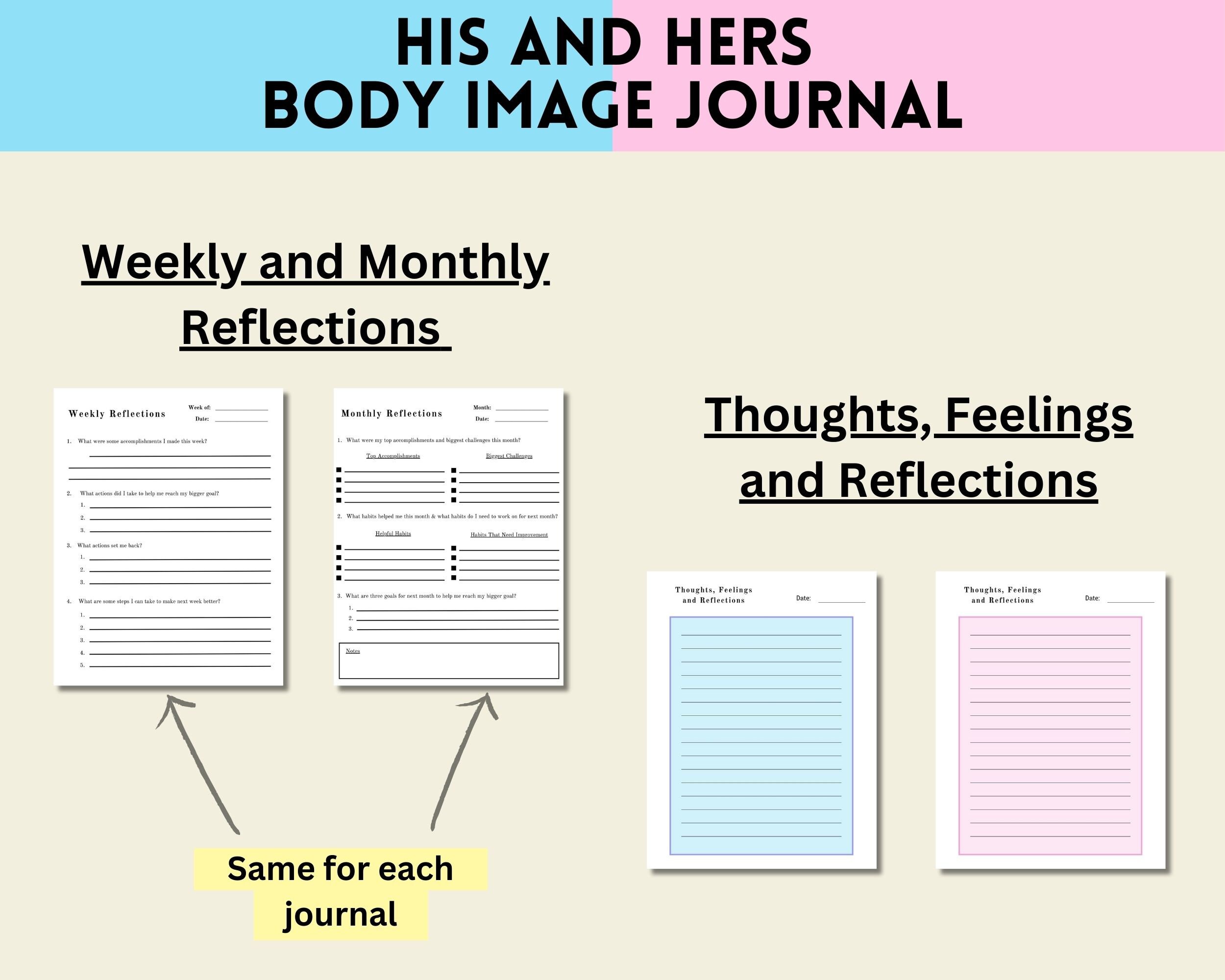 2024 Body Image Journal, Men's and Women's, Body Measurement Tracker ...