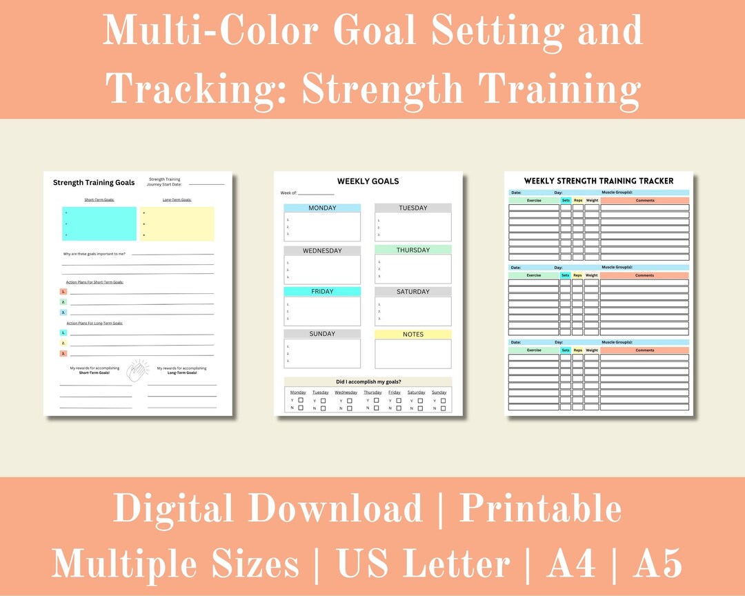 Goal Setting and Tracking, Strength Training Tracker, Goal Setting ...