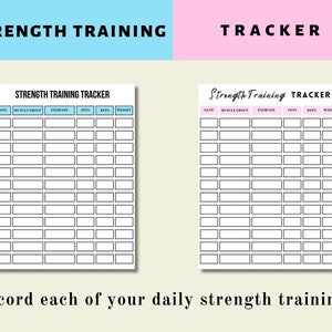 Strength Training Tracker Printable, Workout Tracker, Weight Lifting ...