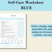 Blue Self Care Weekly Worksheet Printable, Daily Self Care Journal ...