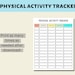 Physical Activity Tracker Printable, Physical Activity Log, Exercise ...