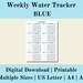 Blue Water Tracker Printable, Hydration Tracker, Habit Tracker, Water ...