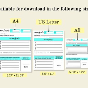 Daily Goals Printable, Daily Goal Sheet, Goal Planning, Goal Setting ...