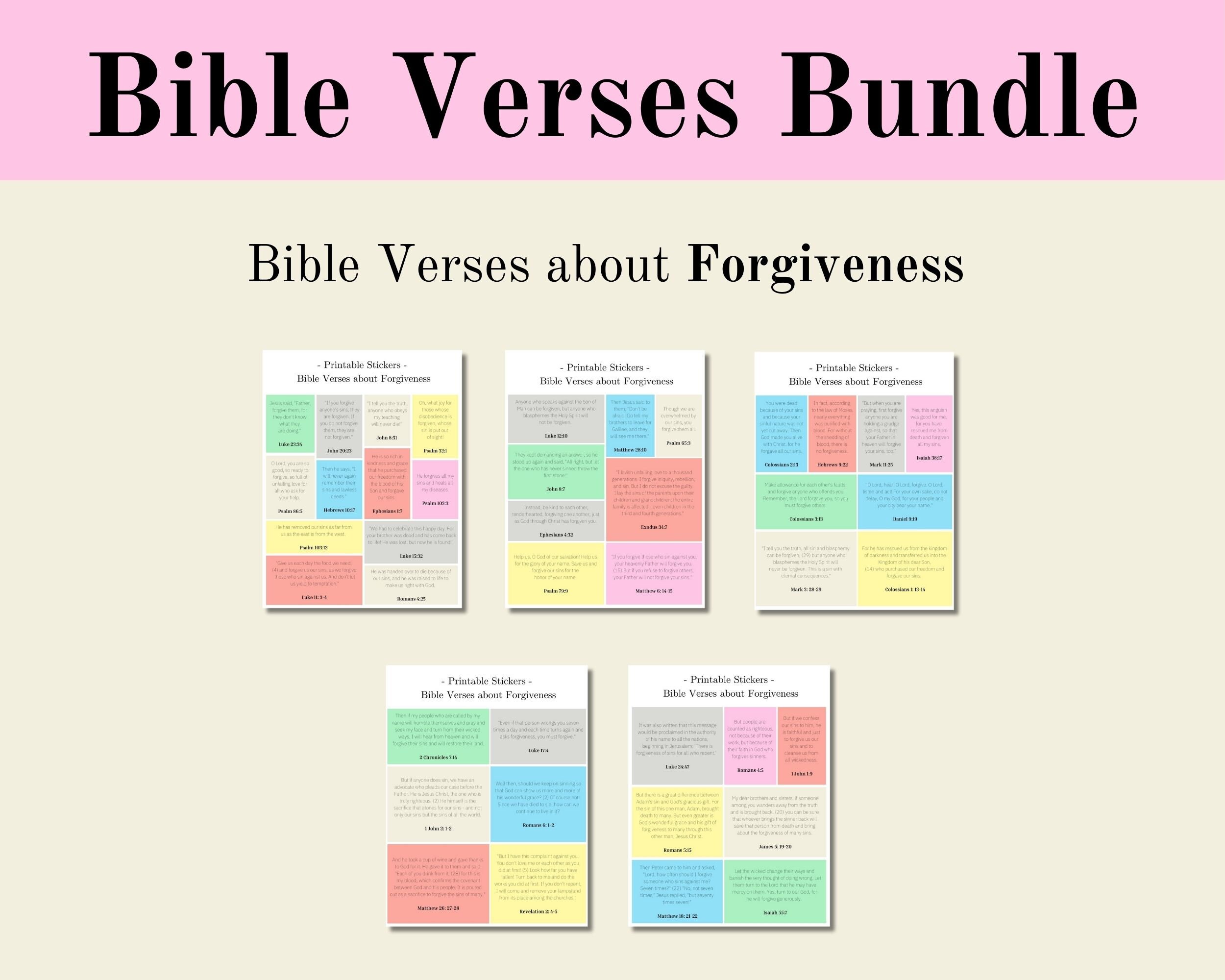 Printable Bible Verse Stickers Bundle, Digital Scripture Faith Stickers ...