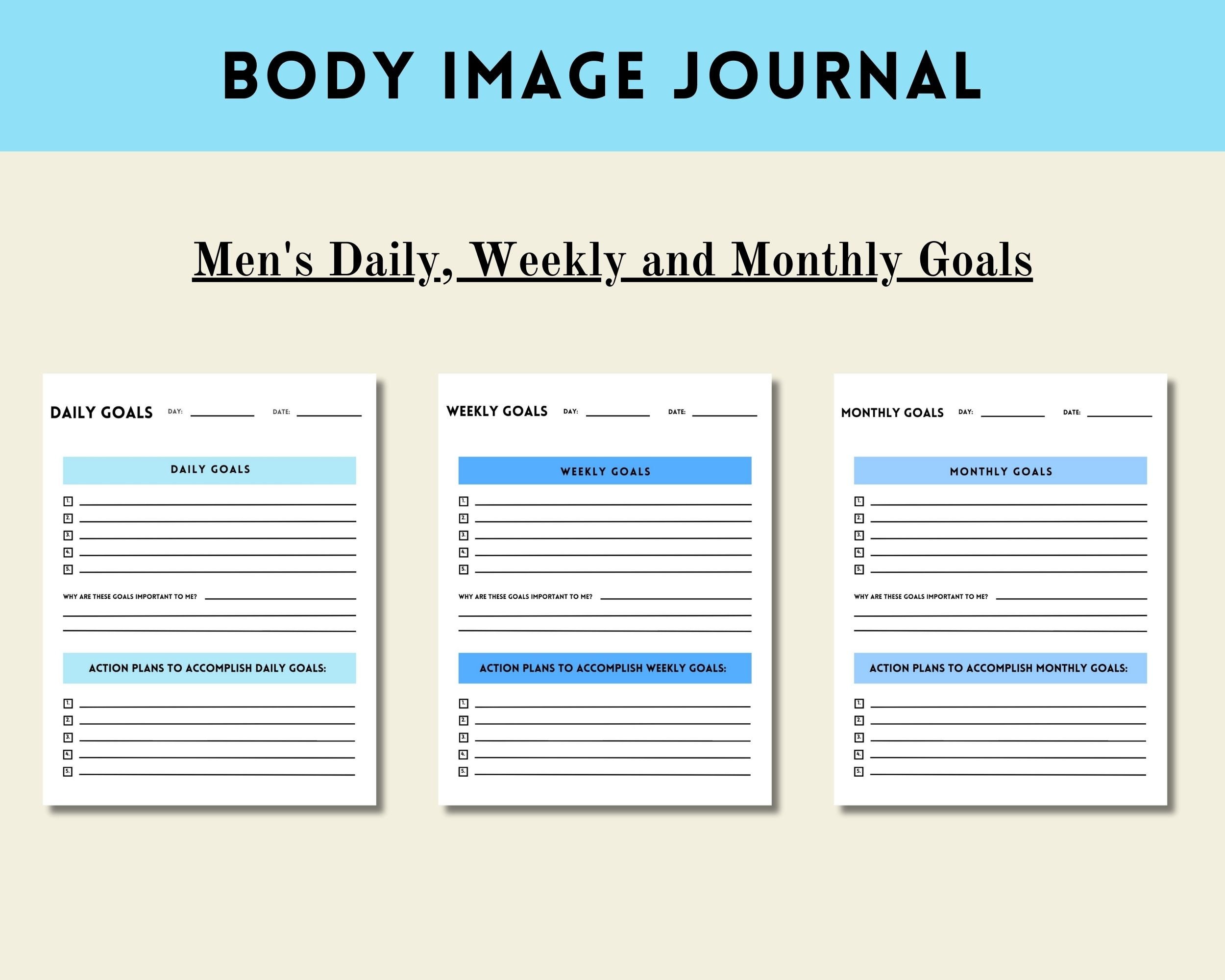 2024 Body Image Journal, Men's and Women's, Body Measurement Tracker ...