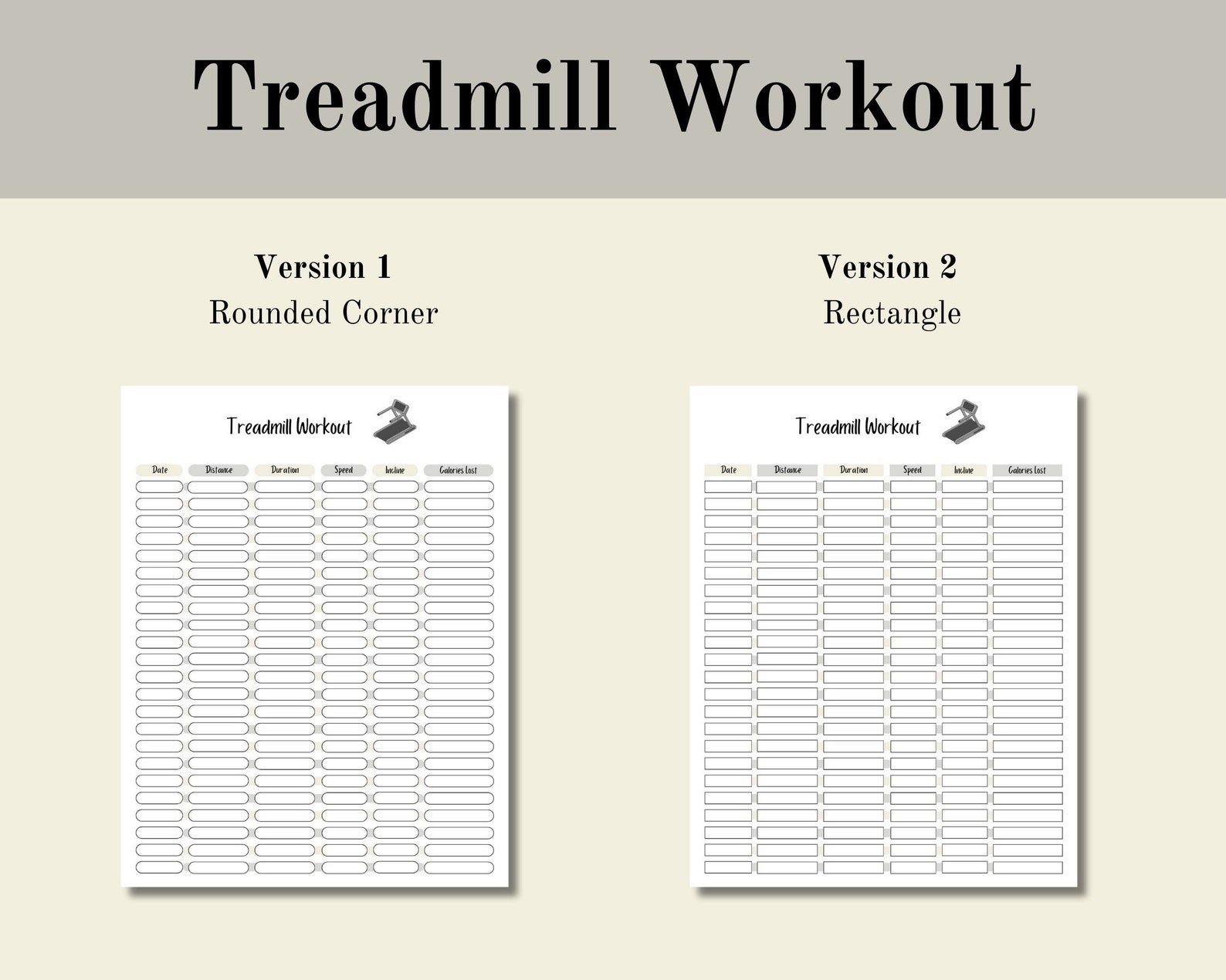 Treadmill Workout, Treadmill Log, Treadmill Tracker, Fitness Tracker ...