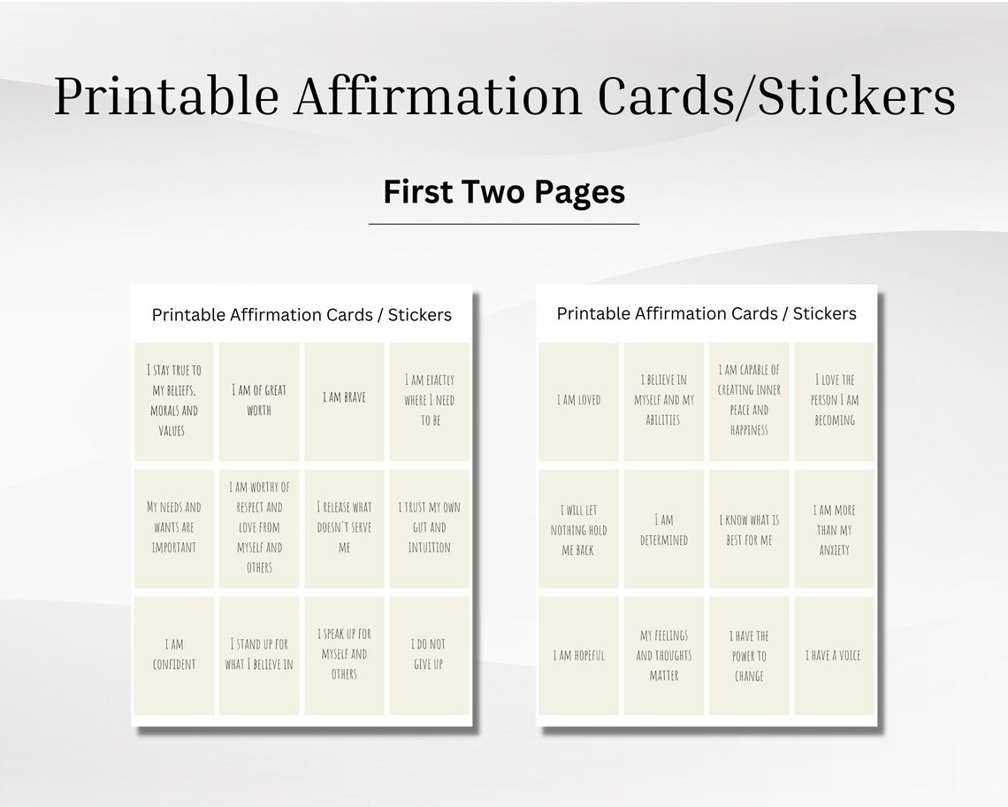Printable Affirmation Cards, Printable Affirmation Stickers ...