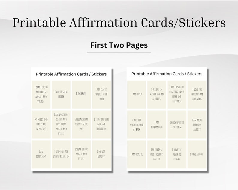 Printable Affirmation Cards, Printable Affirmation Stickers ...