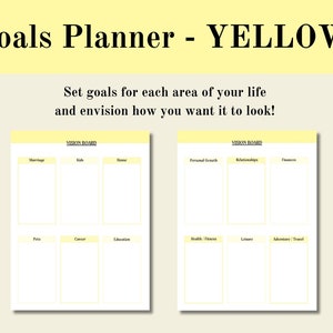 Goals Planner, Vision Board, Habit Tracker, Printable Digital Goal ...