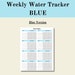 Blank Blue Water Tracker Printable, Hydration Tracker, Habit Tracker ...