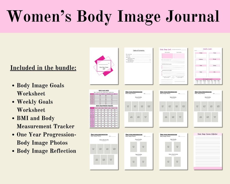 Body Image and Fitness Journal, Food and Fitness Journal, Weight ...