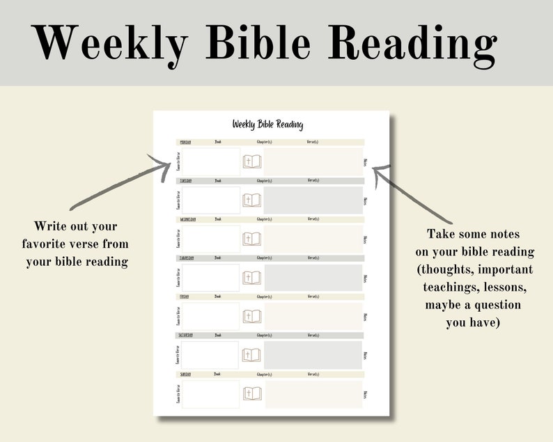 Weekly Bible Reading, Bible Reading Tracker, Printable Weekly Bible ...