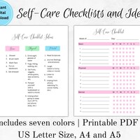 Self Care Checklist, Wellbeing Checklist, Self Care PDF, Printable ...
